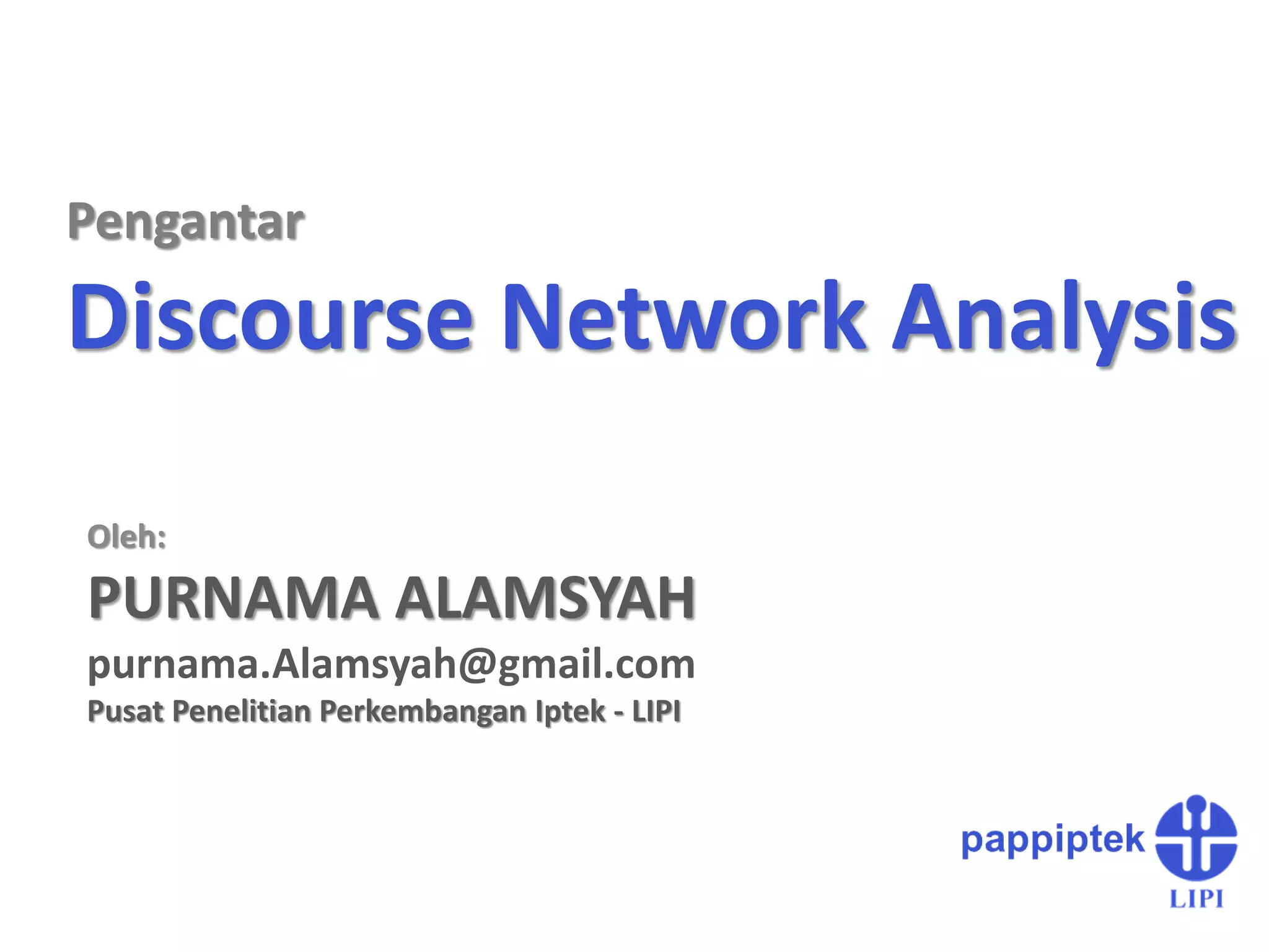 Pengantar Discourse Network Analysis | PDF