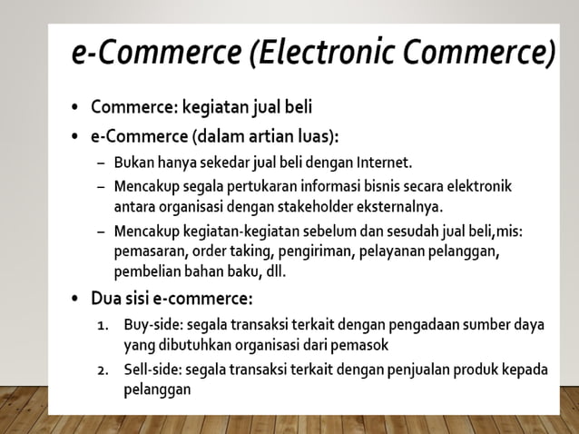 materi I : Pengantar dan pengenalan e-bisnis | PPT