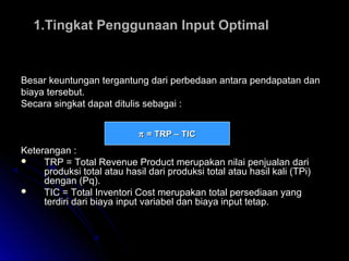 Pengantar ekonomi mikro (pasar input) | PPT