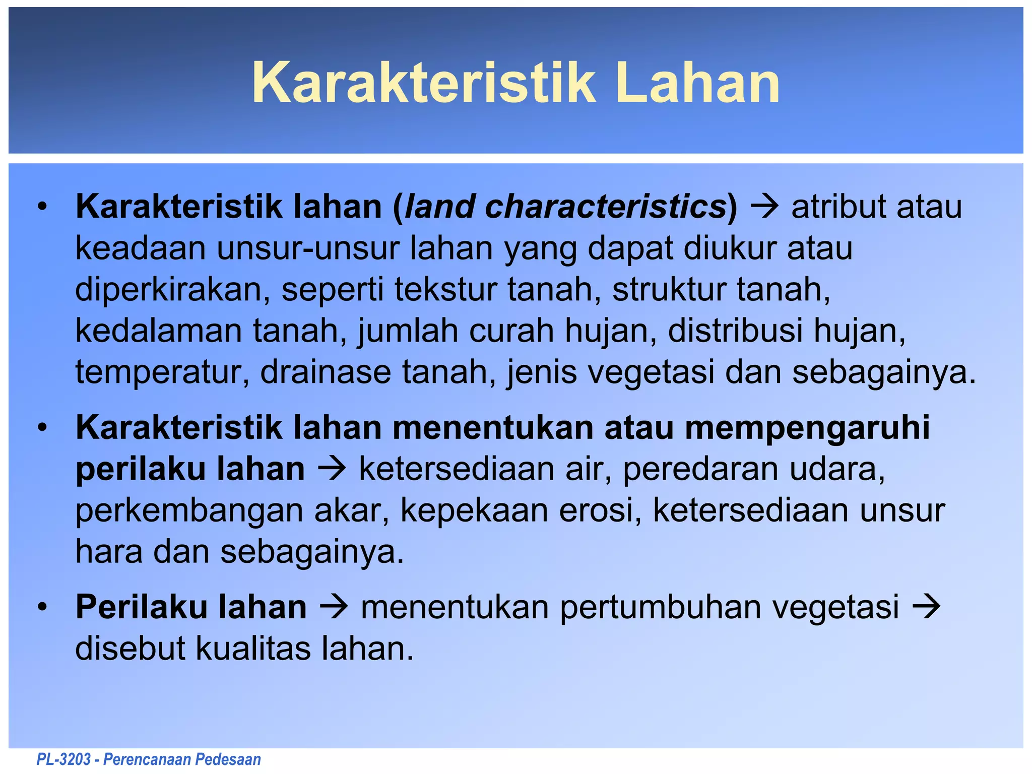 Pengantar evaluasi lahan | PPTX