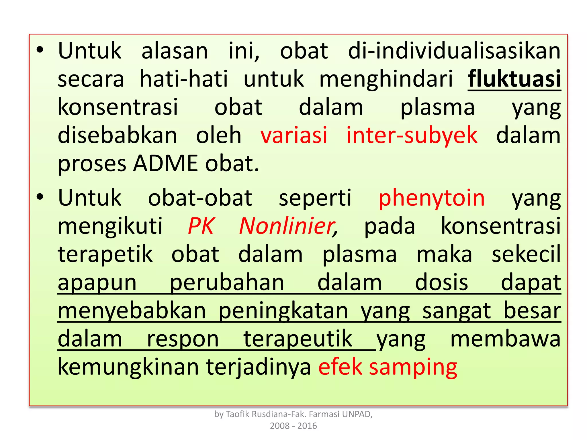 Pengantar farmakokinetika klinik-TDM | PPTX