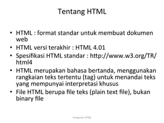 Pengantar html | PPT