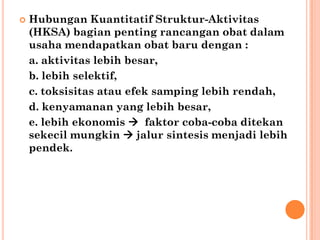 Pengantar hubungan struktur & aktivitas biologis | PDF