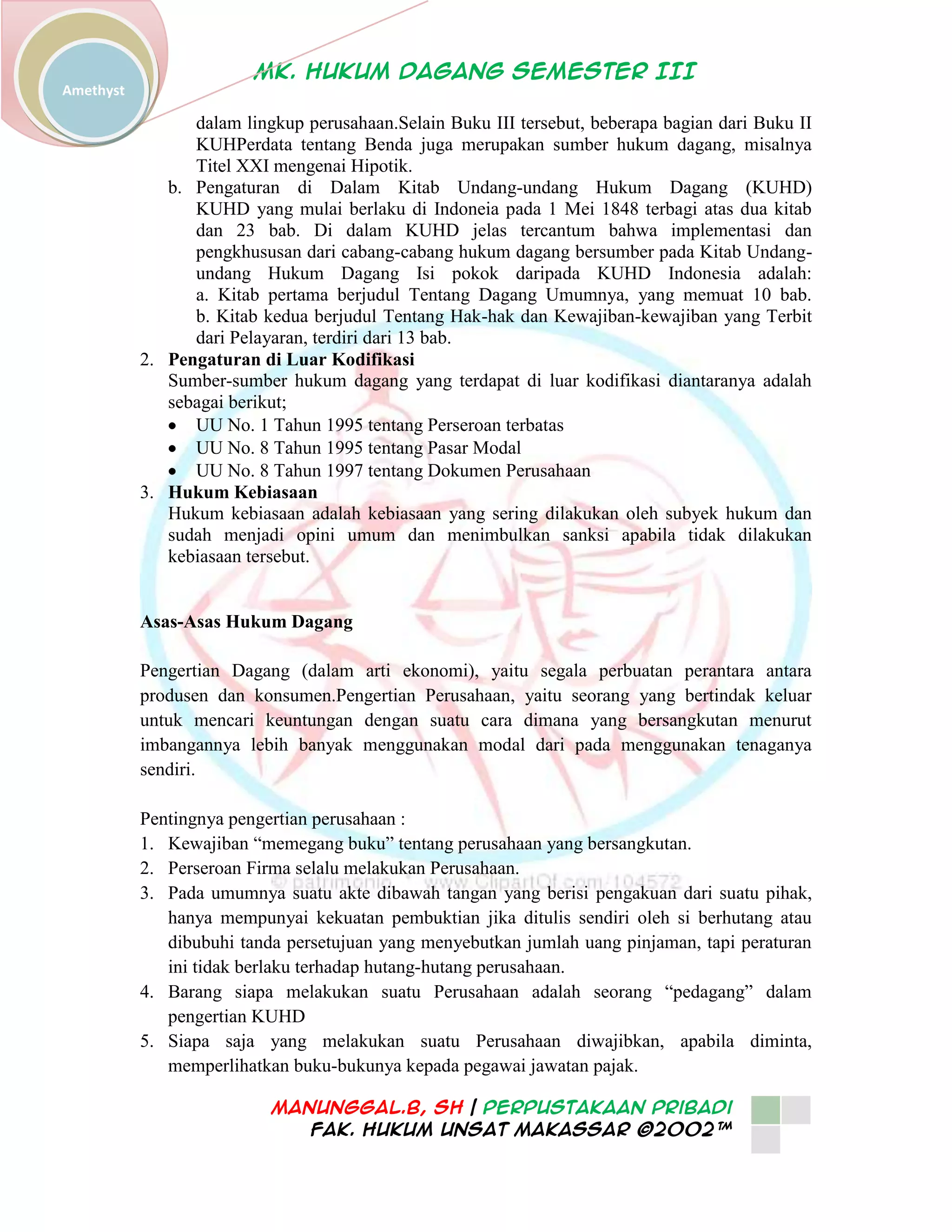 Pengantar Hukum Dagang | DOCX