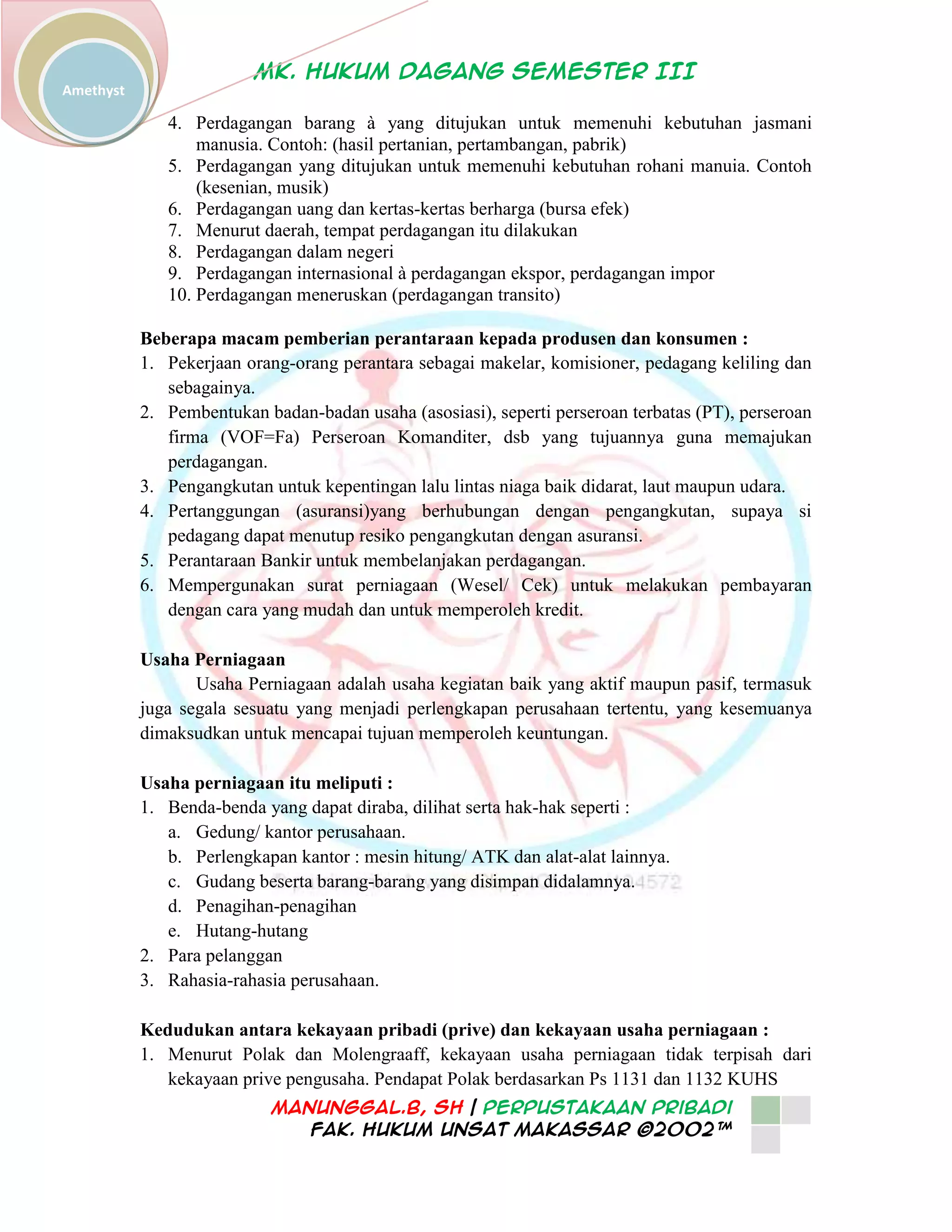 Pengantar Hukum Dagang | DOCX