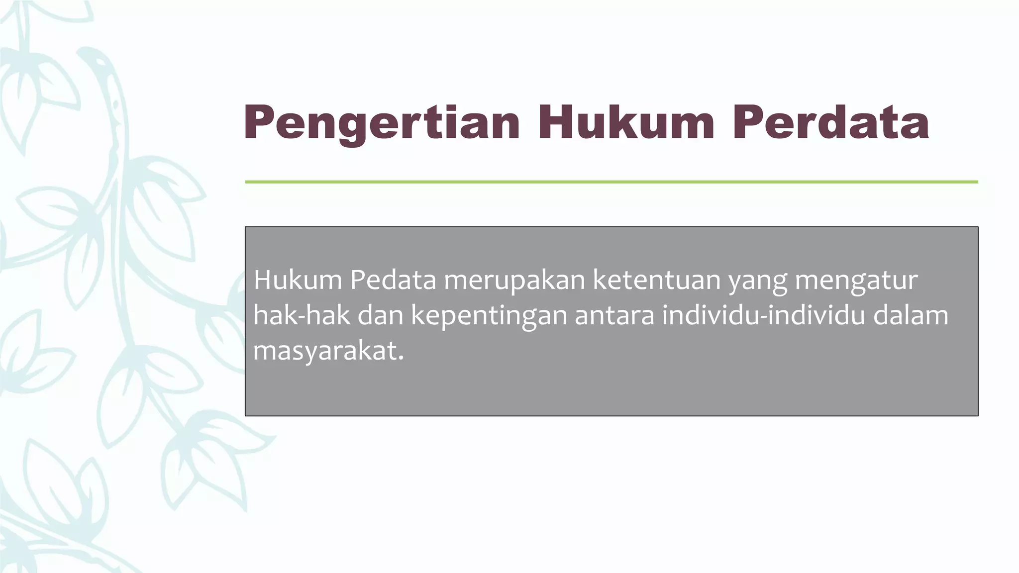 Pengantar hukum perdata | PPTX