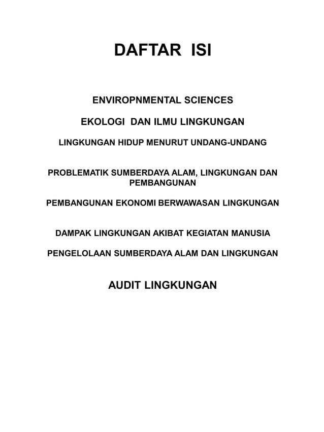 paparan Materi kuliah pengantar ilmu lingkungan | PPT