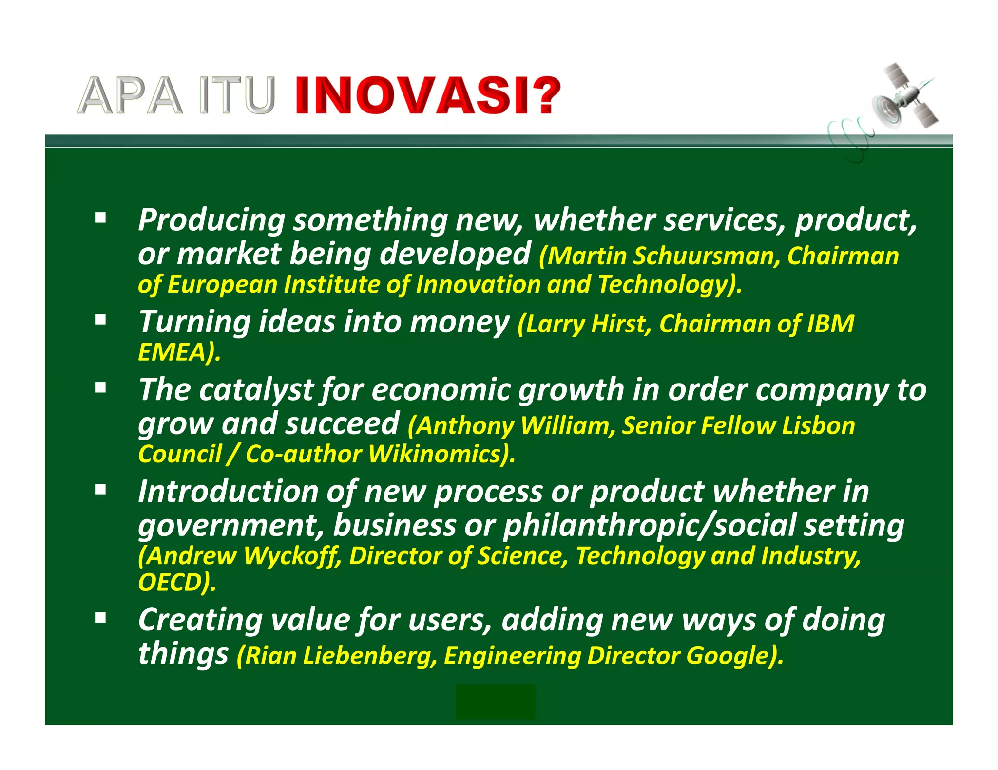 Pengantar Inovasi (Introduxtion to Innovation) | PDF