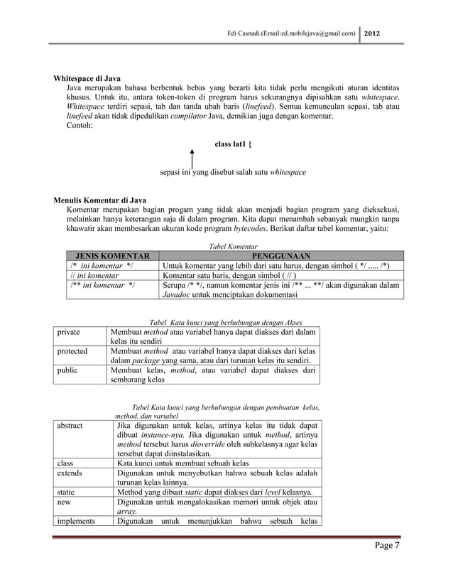 Pengantar Pemrograman Java | PDF
