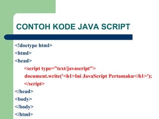 Pengantar java script | PPT