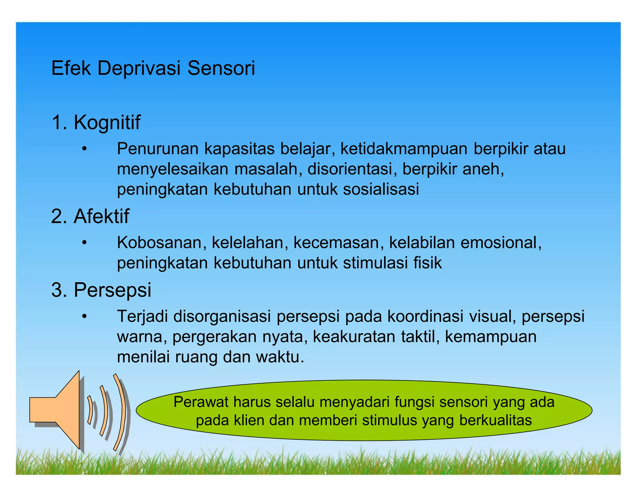 Pengantar keperawatan persepsi sensori | PDF