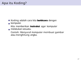 Pengantar Pembelajaran Koding dan Kecerdasan Artifisial untuk anak SD ...