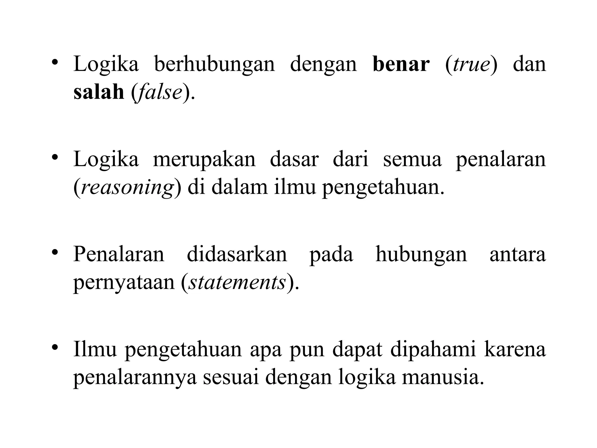 Matakuliah Matdis Materi Pengantar Logika | PPT