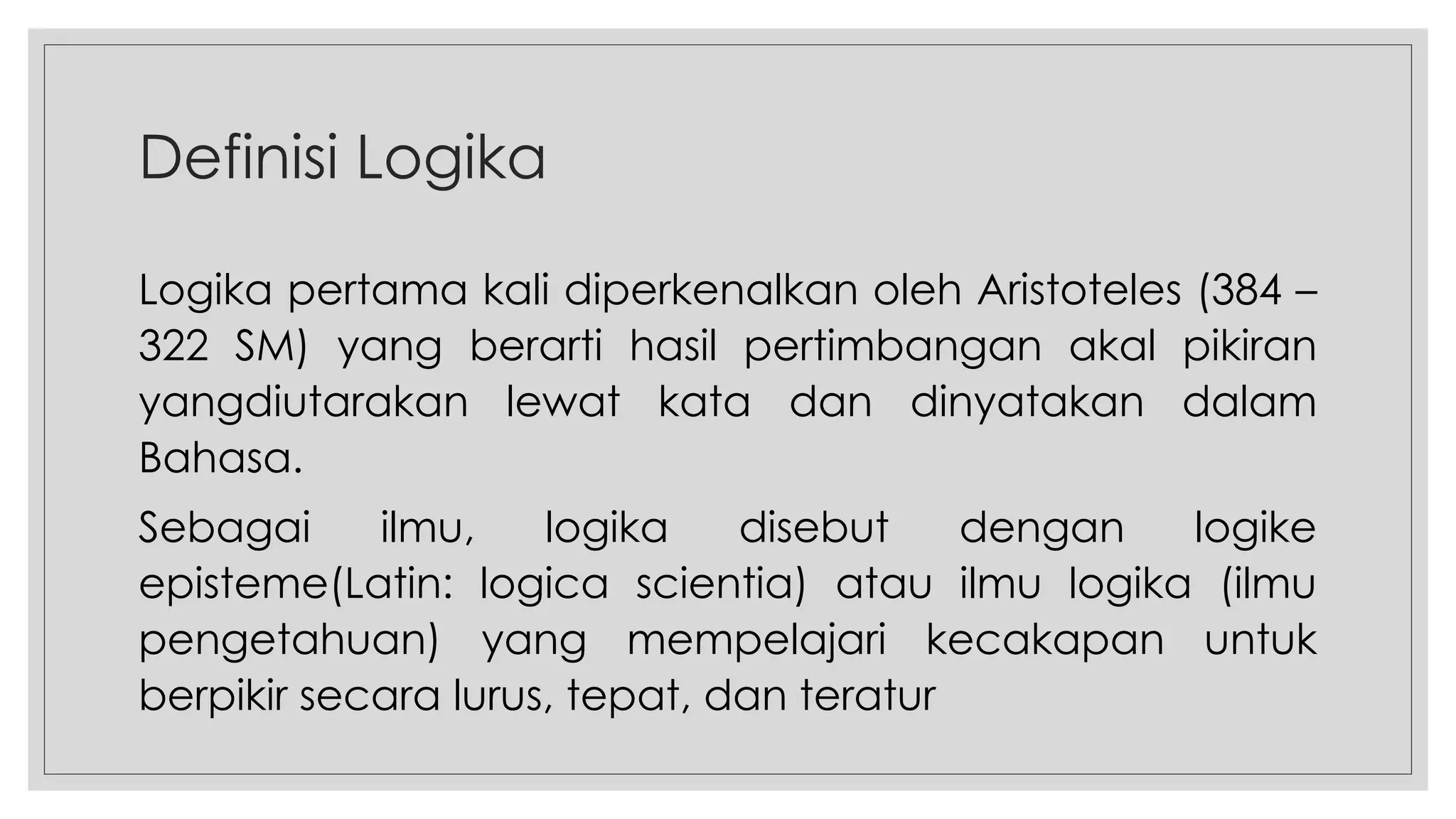 DASAR-DASAR DAN PENGANTAR LOGIKA ALGORTIMA | PPTX