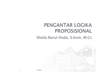 Pengantar logika proposisional | PPTX