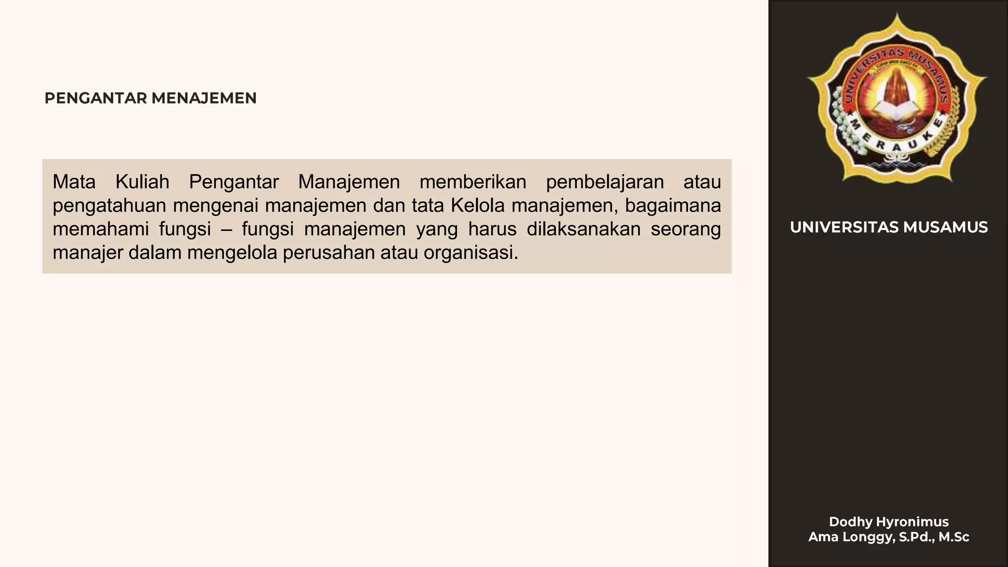 Pengantar Manajemen | PPT