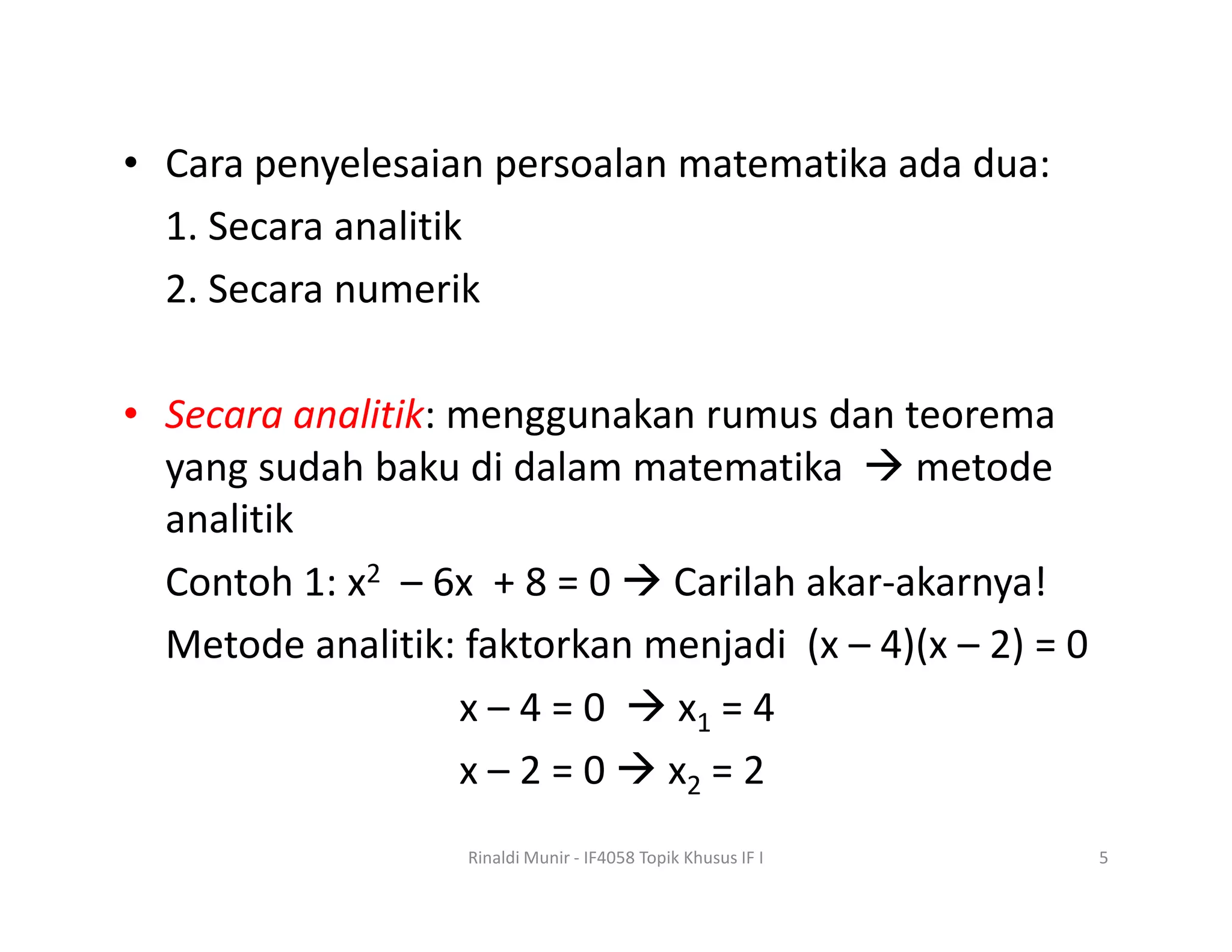Pengantar metode numerik | PDF