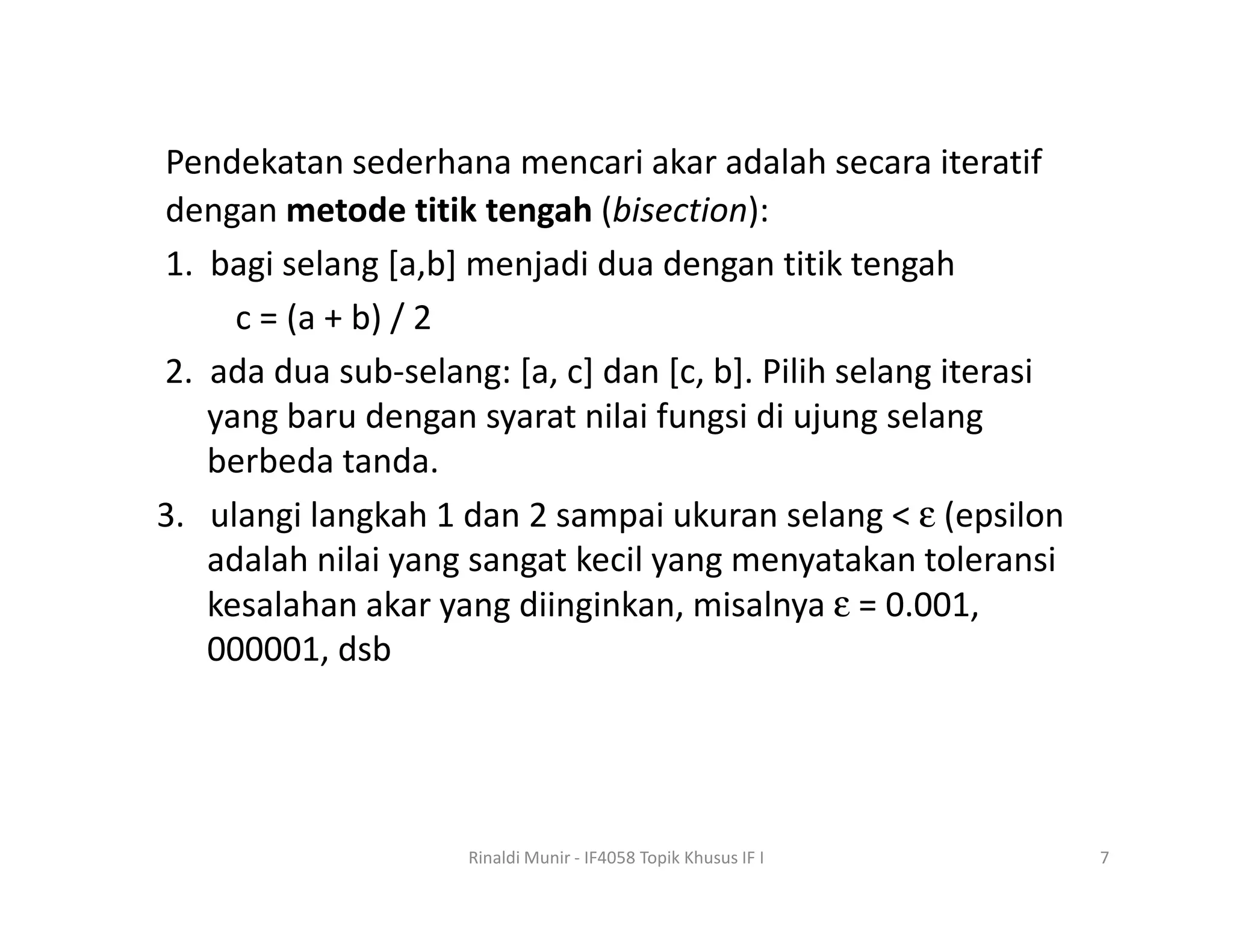 Pengantar metode numerik | PDF