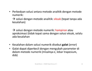 Pengantar metode numerik | PDF