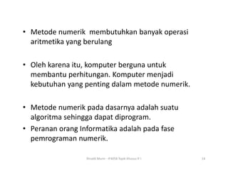 Pengantar metode numerik | PDF