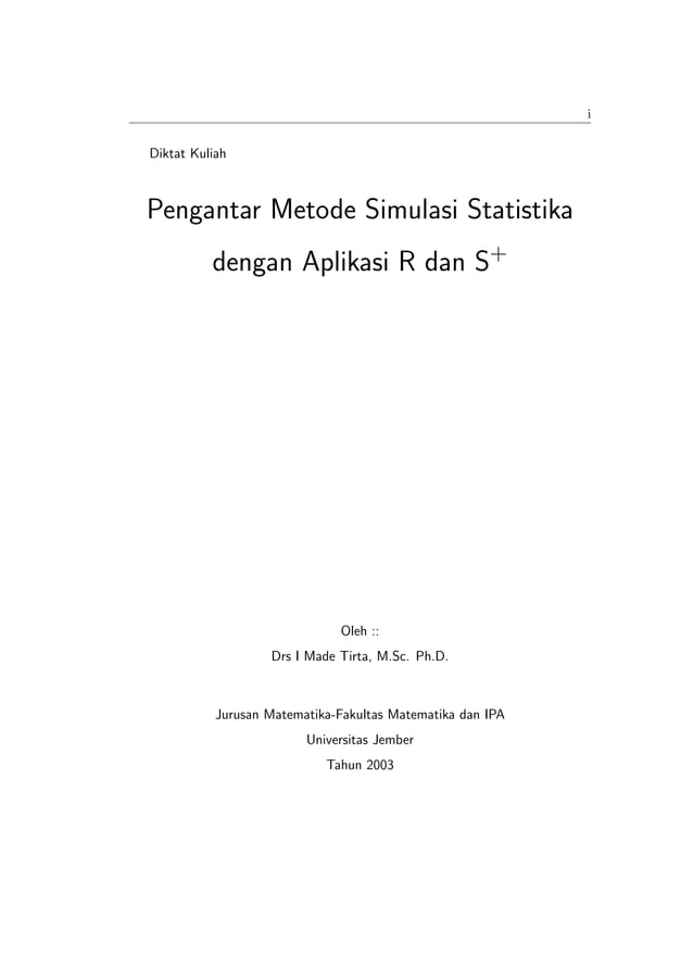 Teknik Simulasi Statistika | PDF