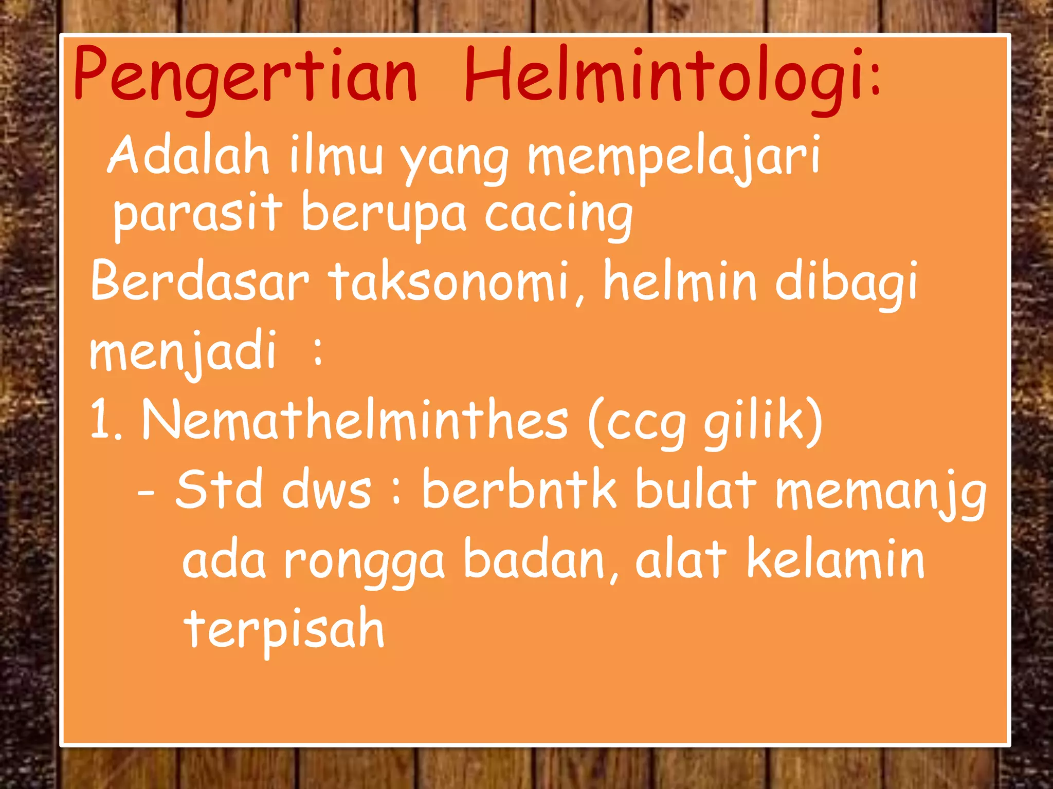 Pengantar parasitologi 2 | PPTX