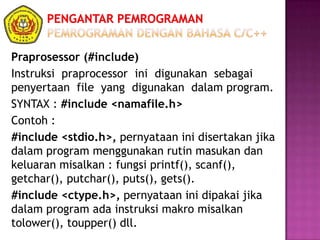 Pengantar Pemrograman Chapter 2 | PPSX