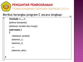 Pengantar Pemrograman Chapter 2 | PPT