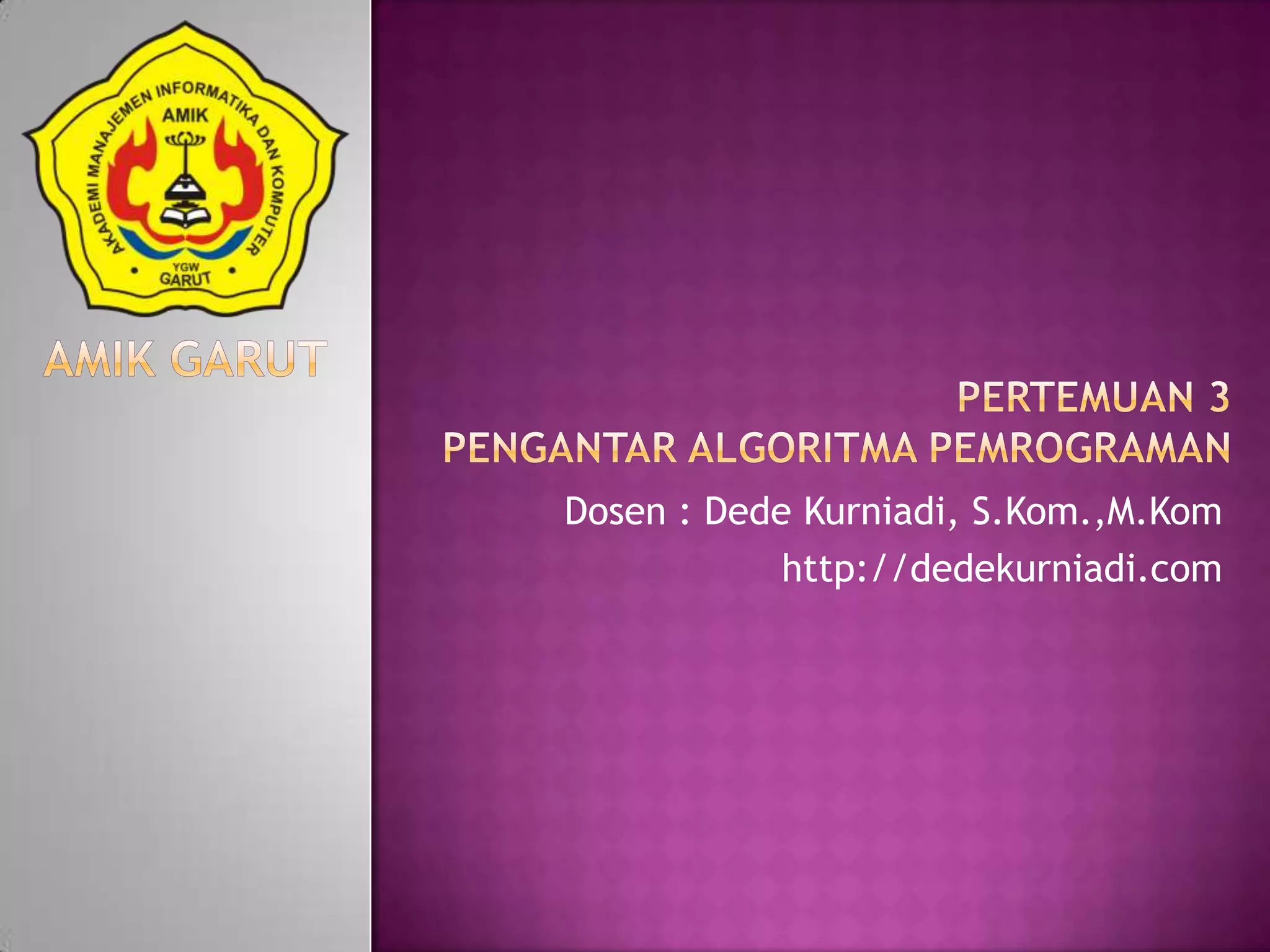 Pengantar Pemrograman Chapter 3 | PPT | Free Download