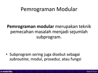 Pengantar pemrograman modular | PPTX