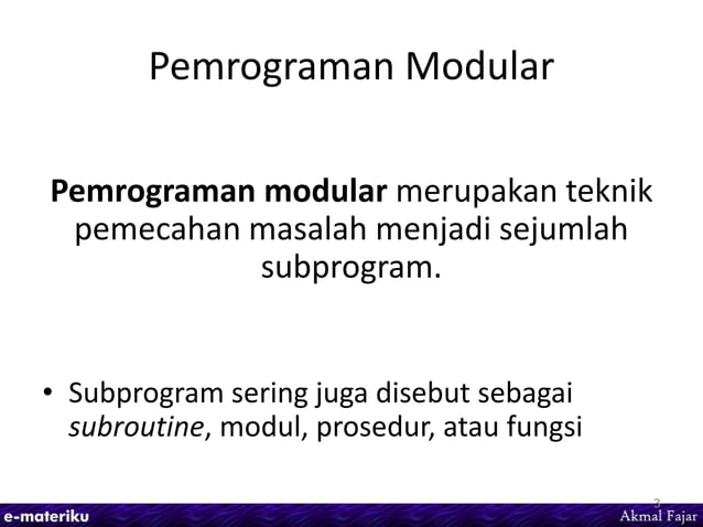 Pengantar Pemrograman Modular Ppt