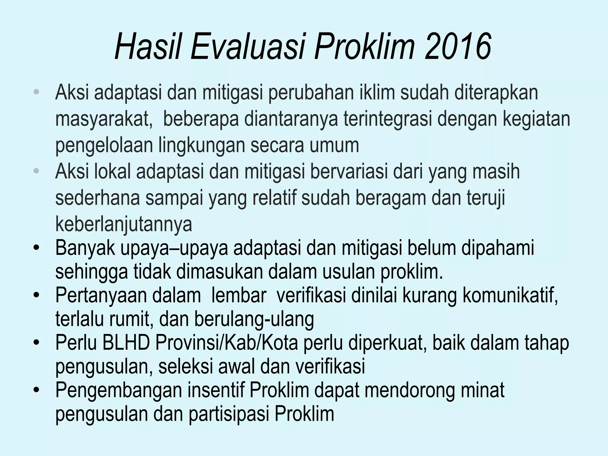 Pengantar penilaian proklim eko | PPTX