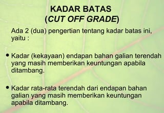 Pengantar perencanaan tambang | PPT