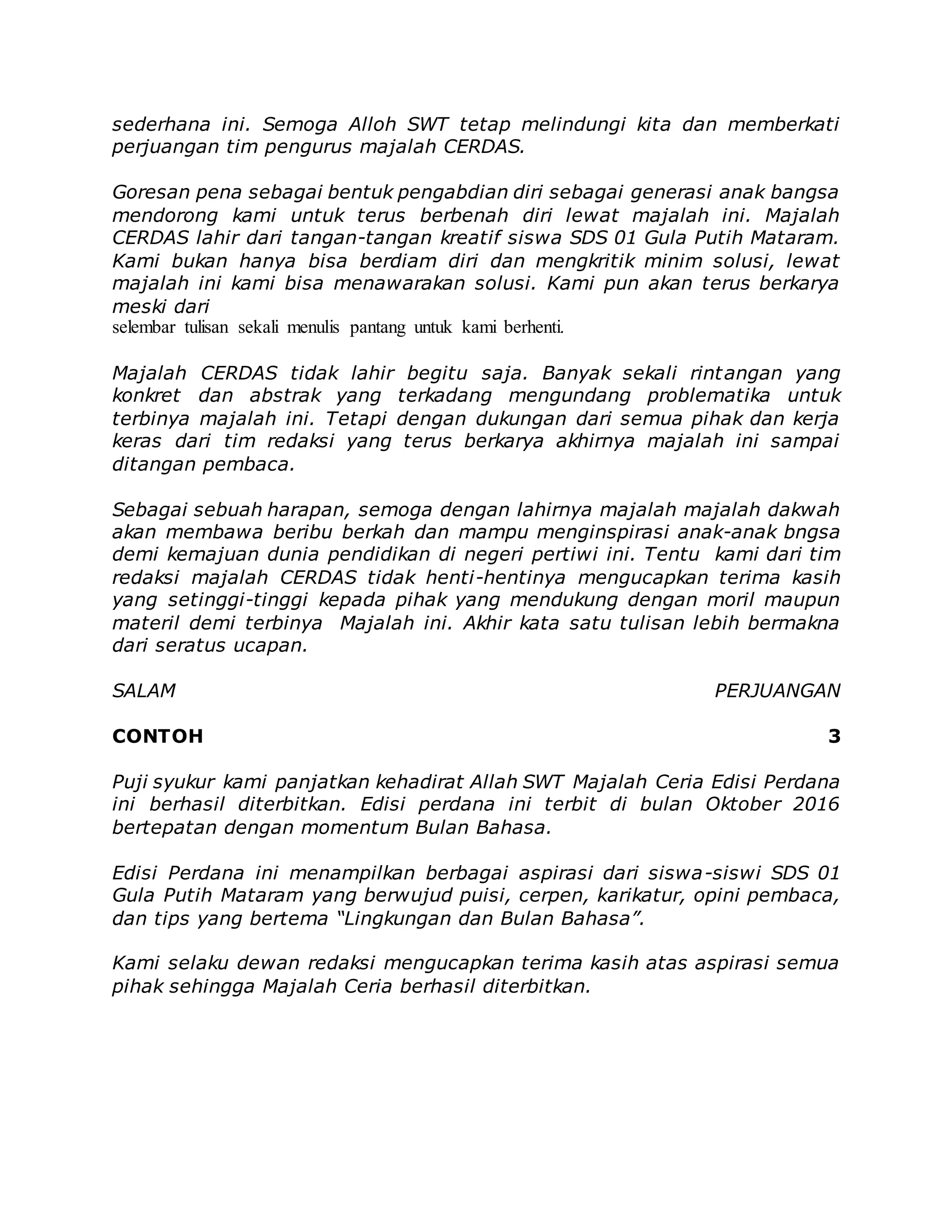 contoh Pengantar redaksi | DOCX