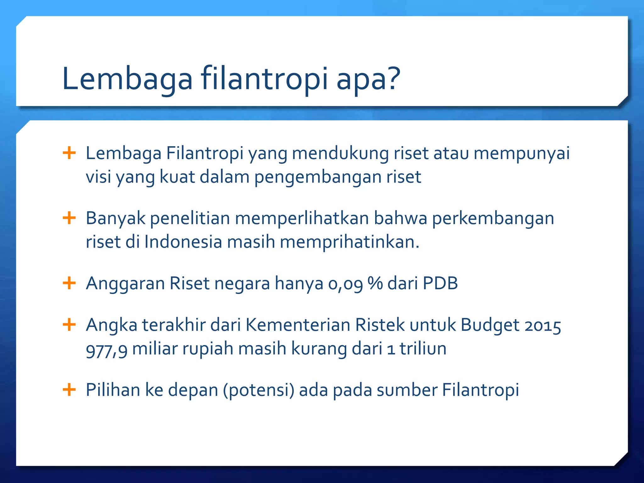 Pengantar riset filantropi riset | PPT