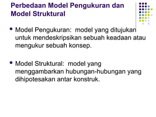 pengantar pengukuran struktural equiment models | PPTX