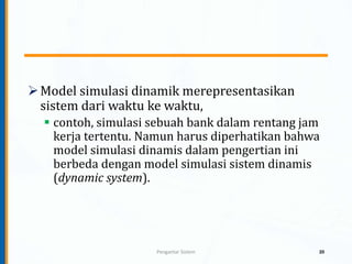 Pengantar sistem, model & simulasi | PPT