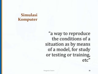 Pengantar sistem, model & simulasi | PDF