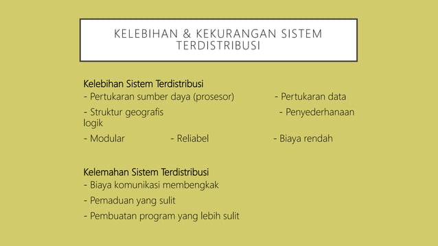 Komputasi Paralel dan terdistribusi (Pengantar sistem terdistribusi) | PPTX