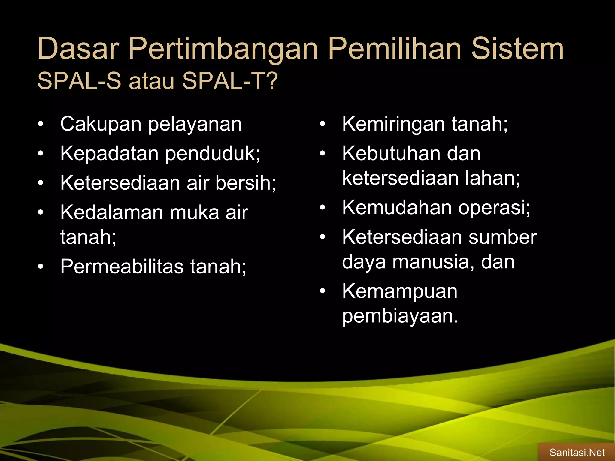 Sistem Pengelolaan Air Limbah Sistem Setempat (SPAL) – Sistem ...