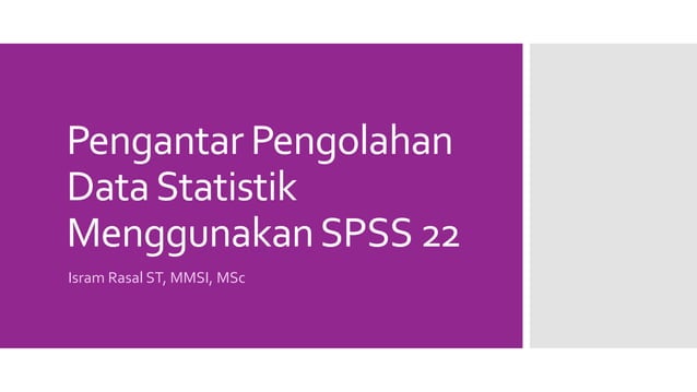 Pengantar spss | PPTX