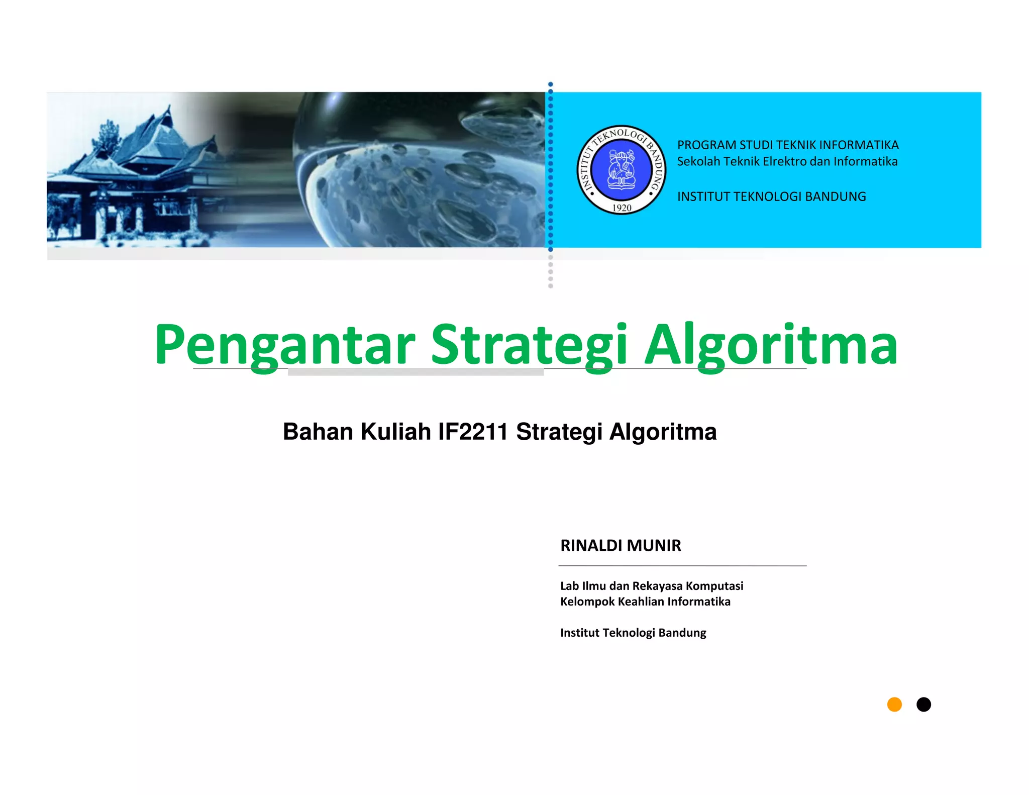 Pengantar strategi algoritma (2015) | PDF