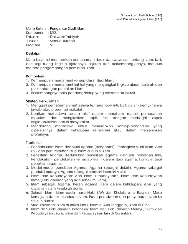 Pengantar studi islam | PDF