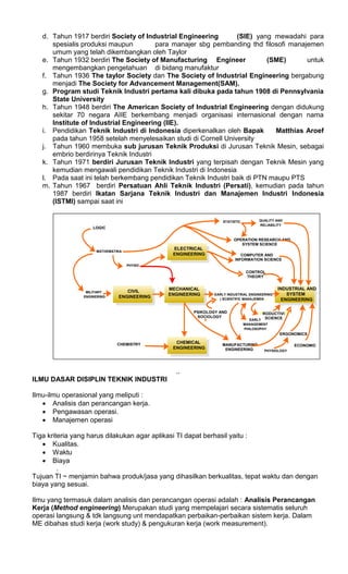 Pengantar teknik industri, modul 1 | PDF