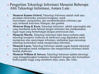 Pengantar teknologi informasi | PPTX