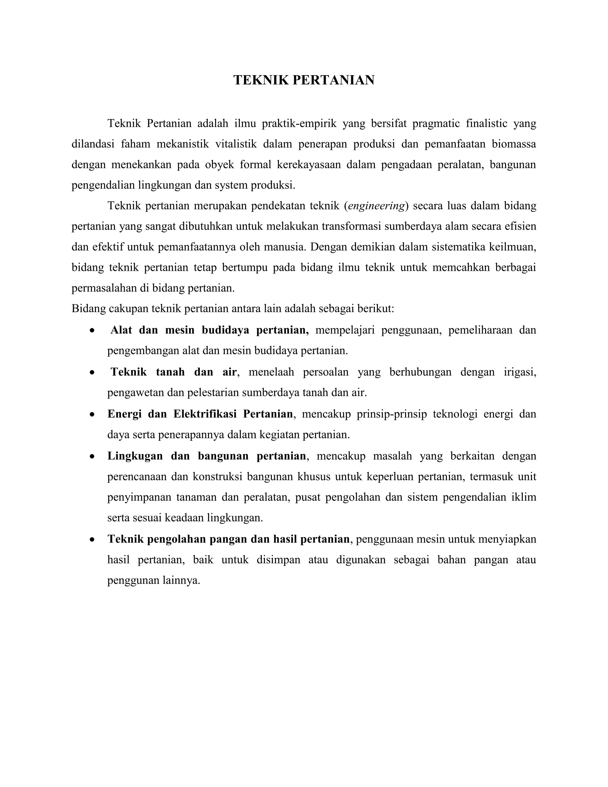 Pengantar teknologi pertanian | DOCX