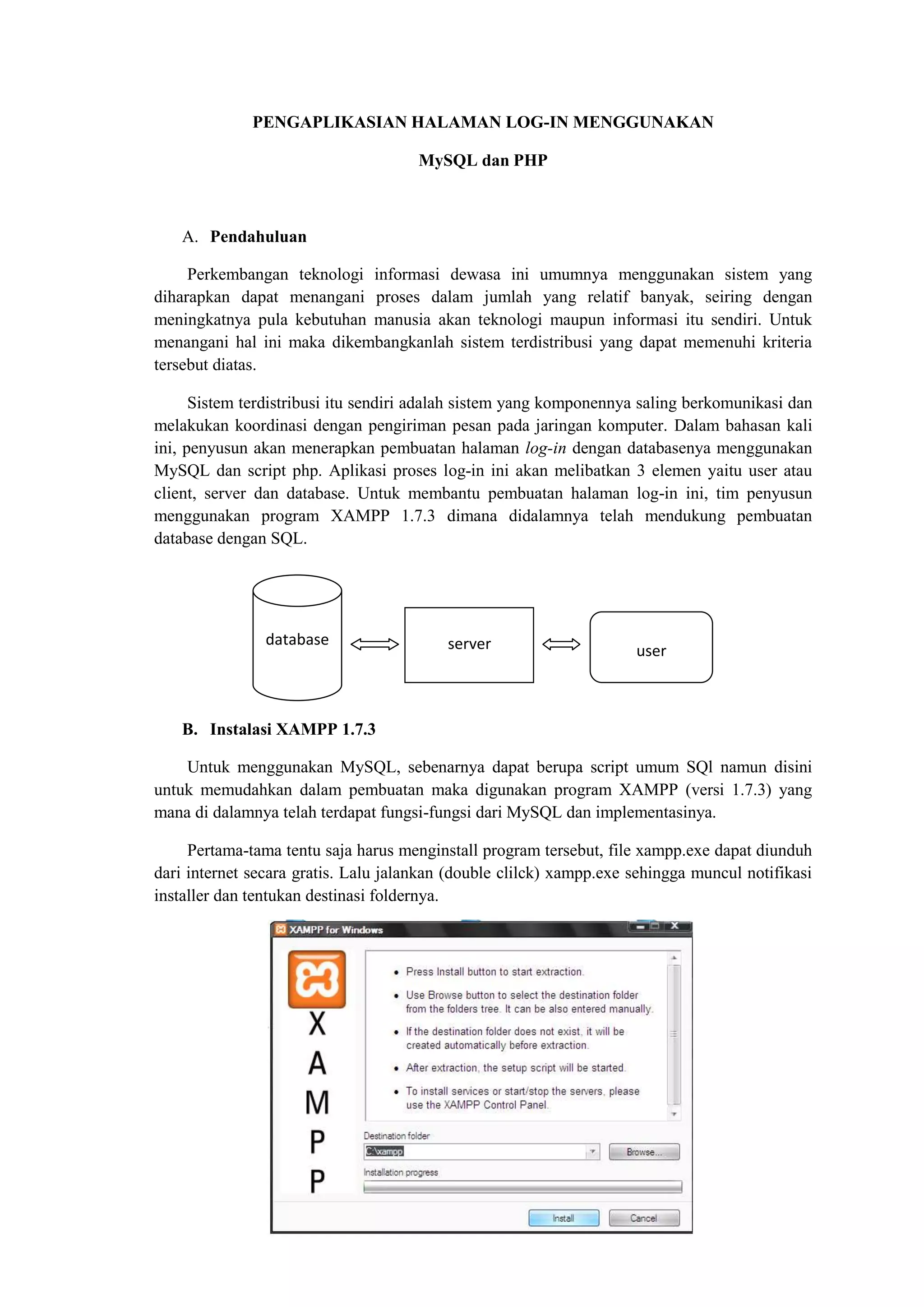 Pengaplikasian halaman Log-in berbasis MySQL | PDF