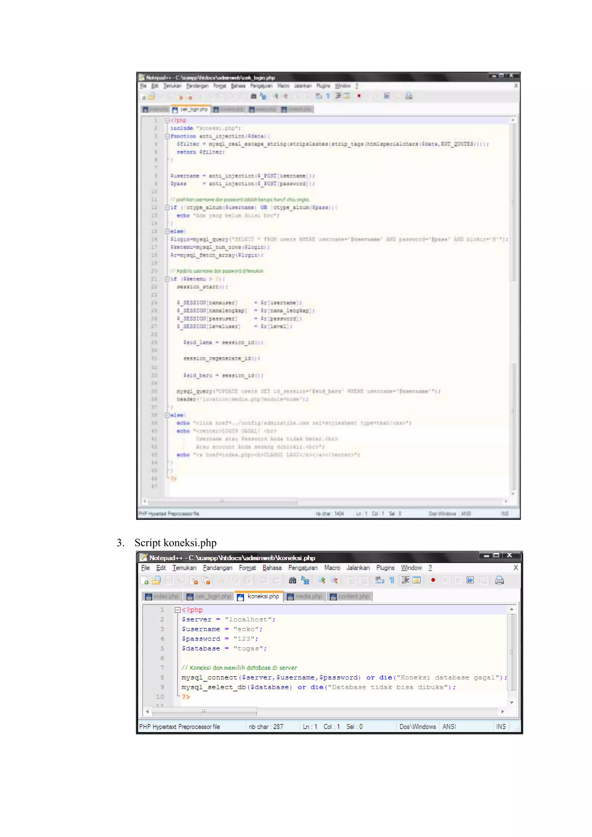 Pengaplikasian halaman Log-in berbasis MySQL | PDF