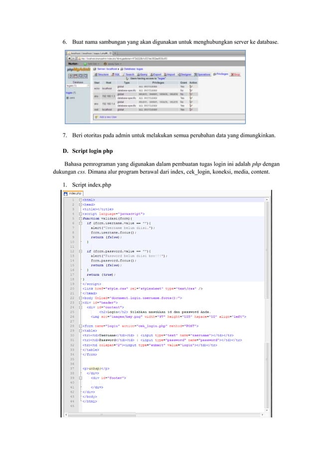 Pengaplikasian halaman Log-in berbasis MySQL | PDF