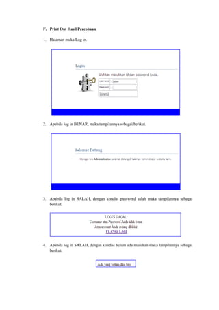 Pengaplikasian halaman Log-in berbasis MySQL | PDF